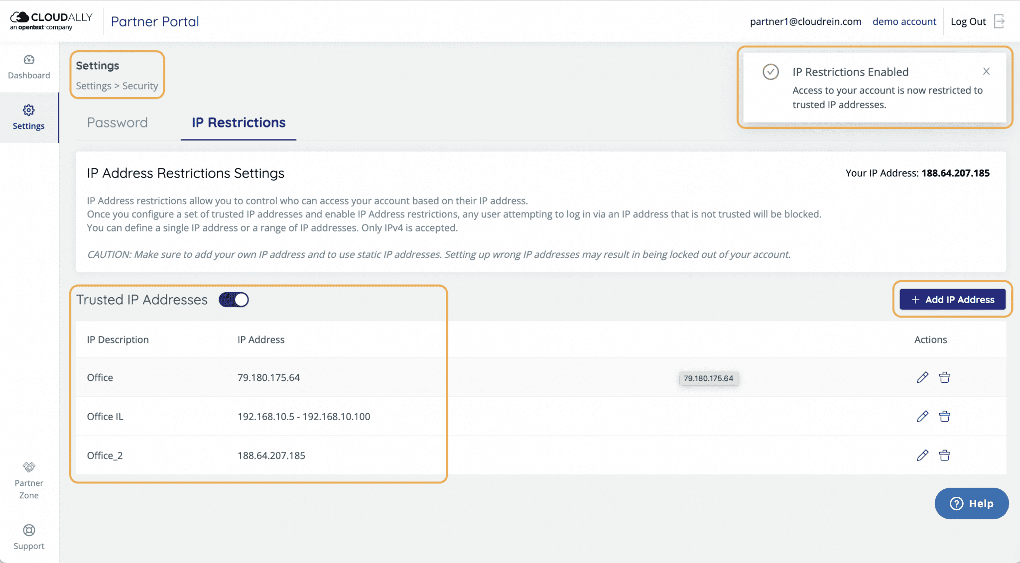 Improved Access Control for IP Address Restrictions | CloudAlly