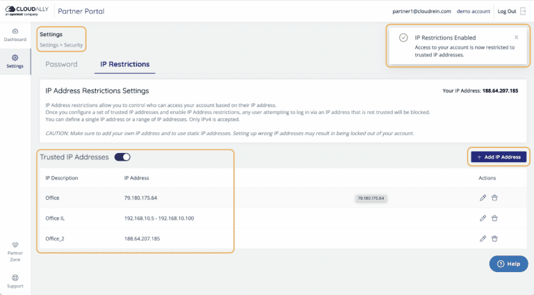 Improved Access Control for IP Address Restrictions | CloudAlly